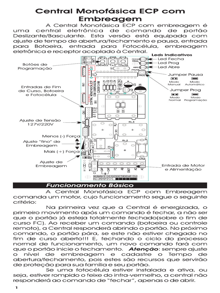 C203830 Manual Central Monofasica ECP Com Embreagem - REV.1 | PDF