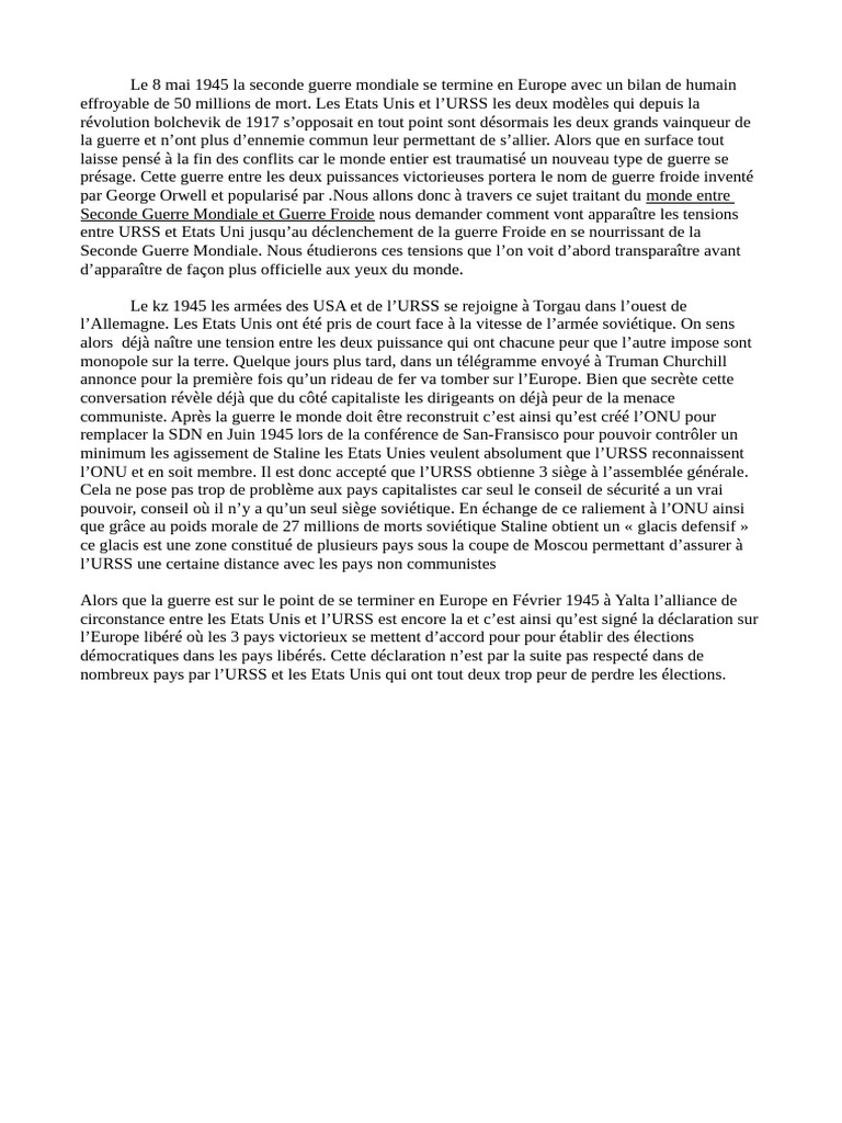 Correction Histoire | PDF