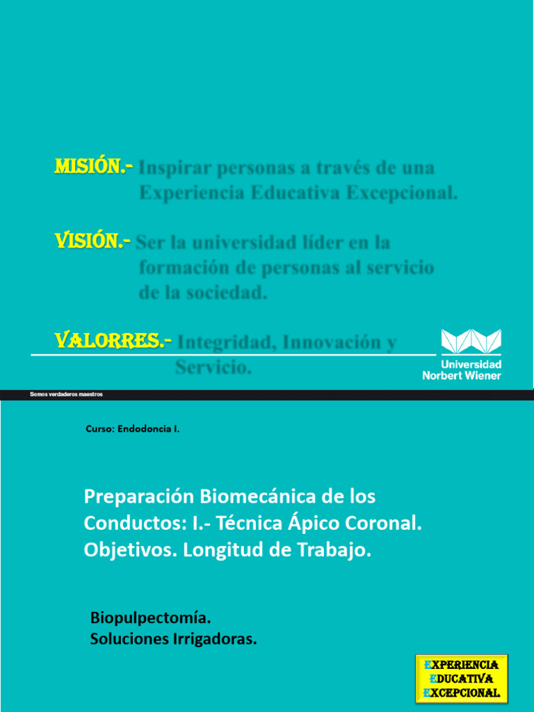 5.-Preparacion Biomecanica de Los Conductos I. Tecnica Apico Coronal. | PDF