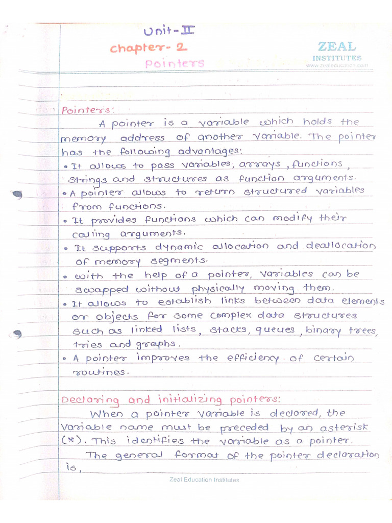 OOP Unit 2 Chapter 2 Pointers | PDF