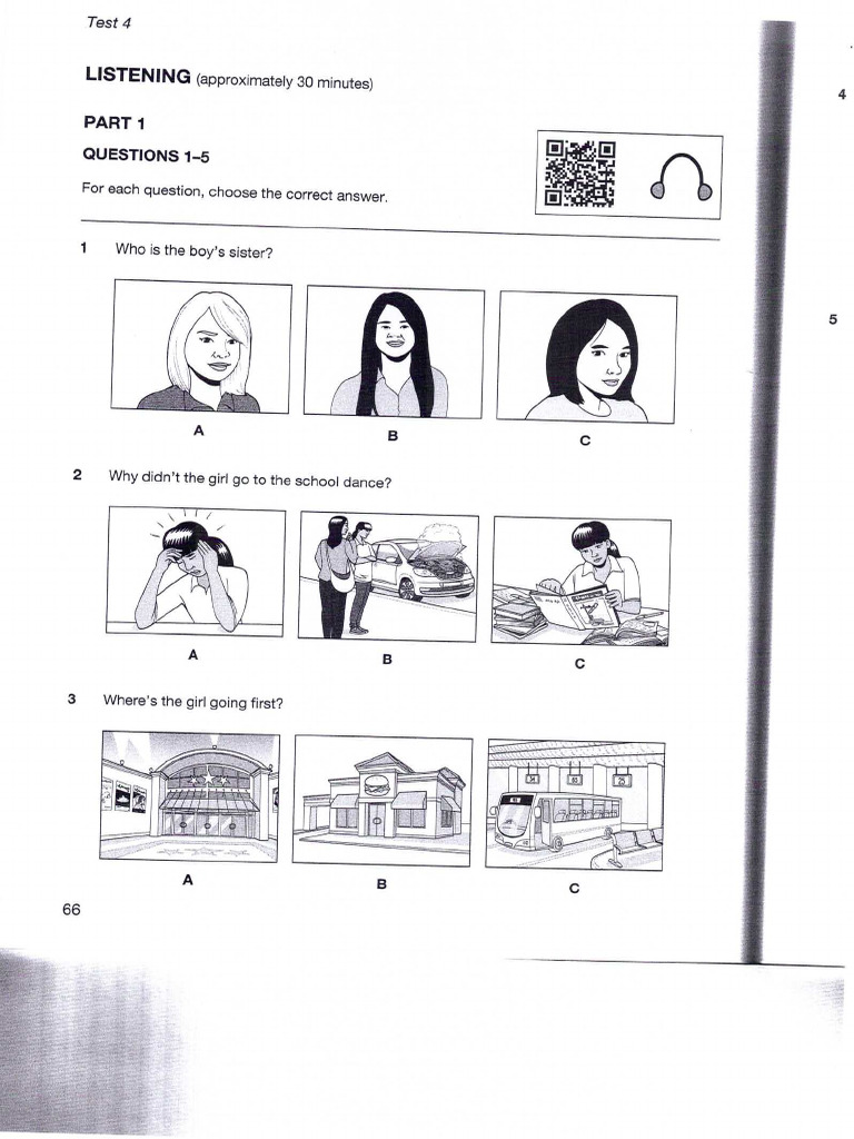 A2 Key FS 1 - Test 4 Listening | PDF