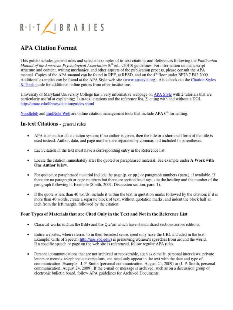 Apa 6th Edition | PDF | Apa Style | Citation