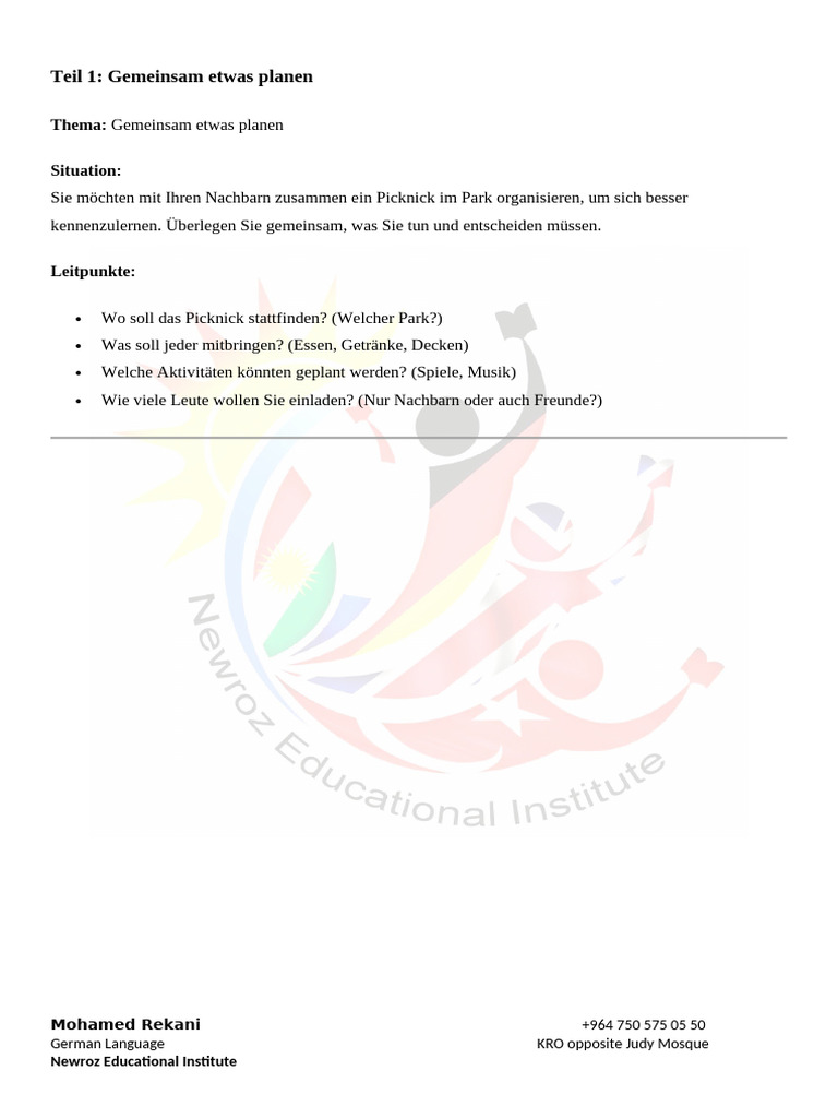 Schreiben Beispiel Prüfung4 | PDF