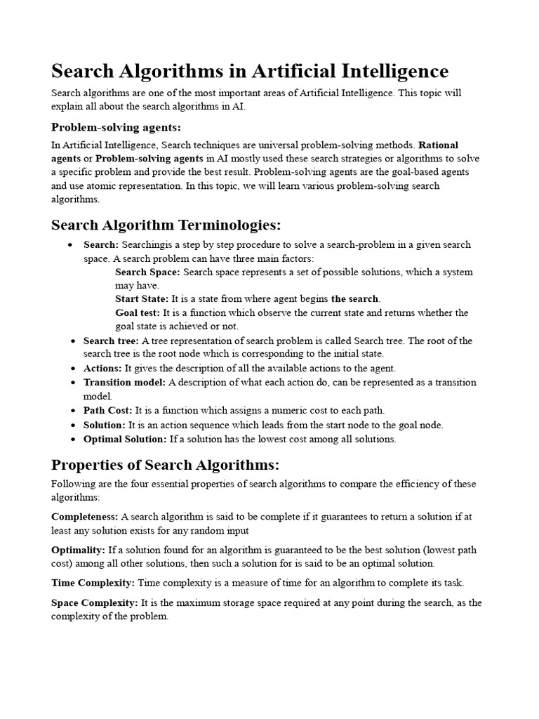 Search Algorithms and Uninformed Search-1 | PDF