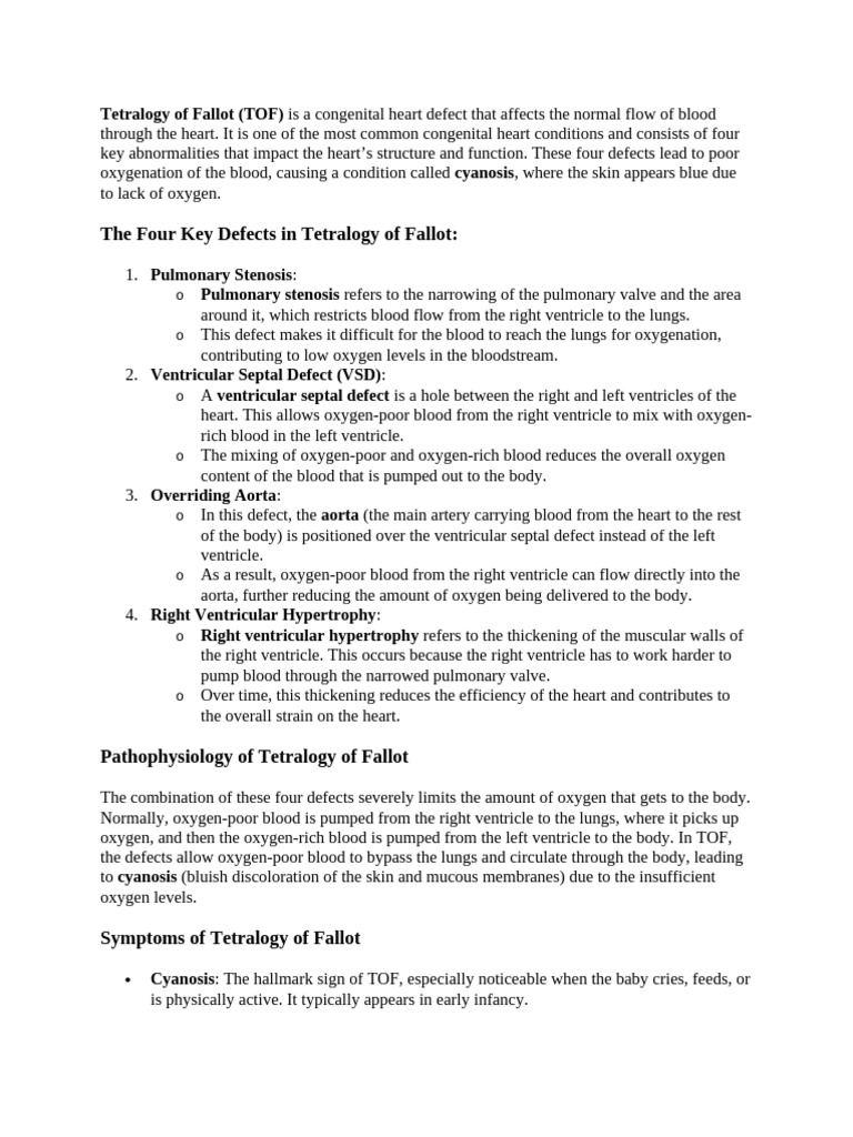 Tetralogy of Fallot | PDF