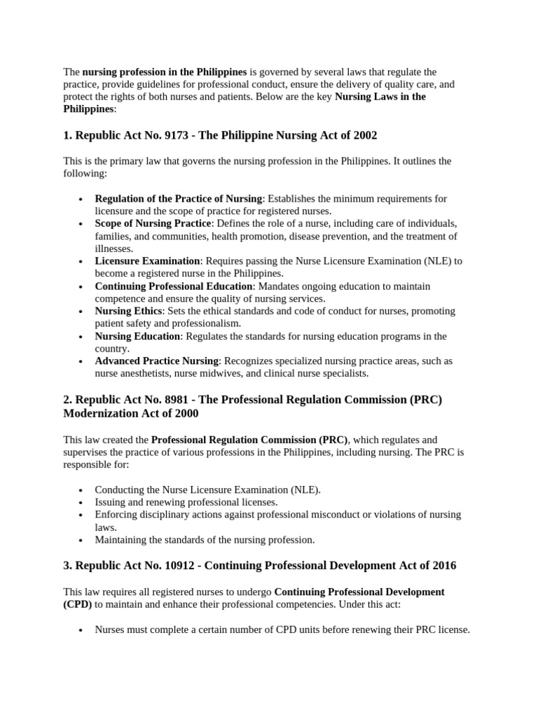 Nursing Laws | PDF