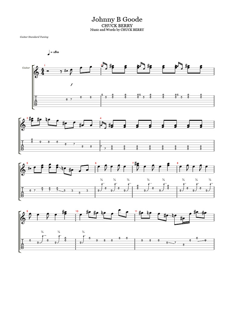 Johnny B Goode - Chuck Berry | PDF