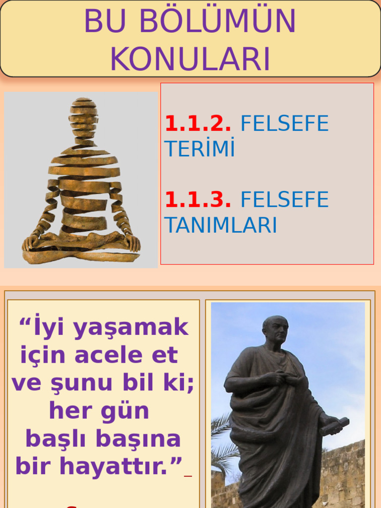 10 Fel. 1. Ünt 2. Böl, Felsefe Teri̇mi̇, Felsefe Tanimlari | PDF