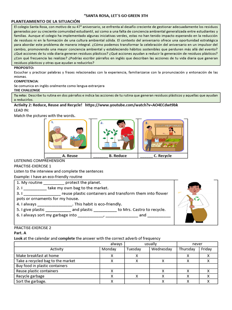 Activity 3 Reduce, Reuse and Recycle! | PDF