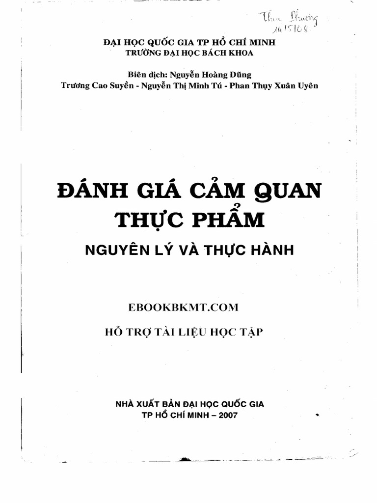 Danh Gia Cam Quan Thuc Pham - Nguyen Hoang Dung | PDF
