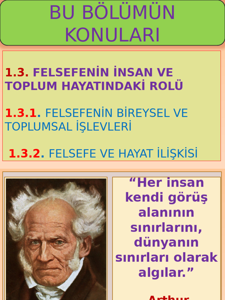 10 Fel. 1. Ünt 6. Bölüm, Felsefeni̇n İnsan Ve Toplum Hayati ...