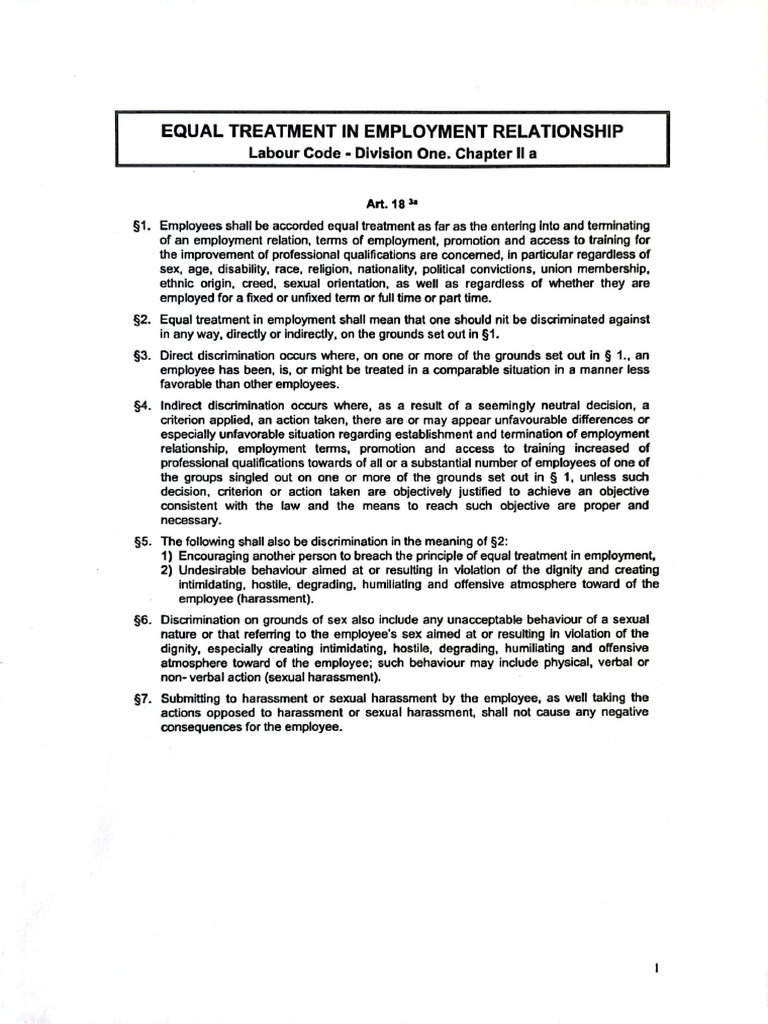Equal Treatment | PDF