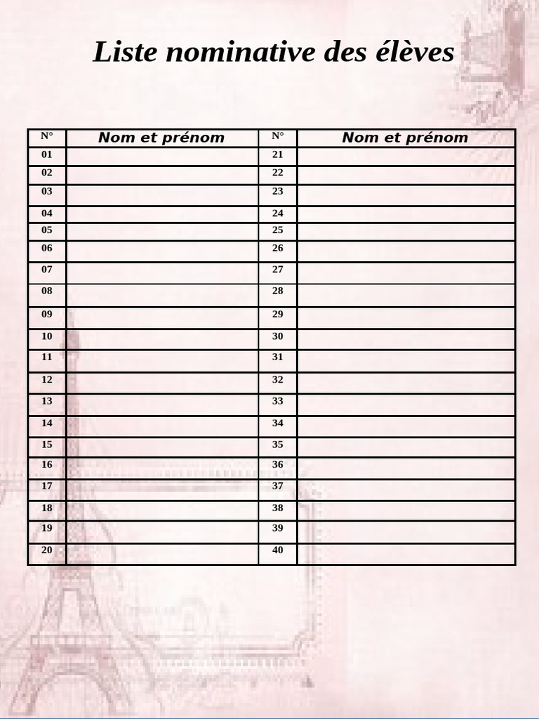 Liste Des Élèves | PDF