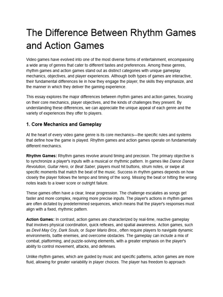 The Difference Between Rhythm Games and Action Games | PDF | Rhythm ...
