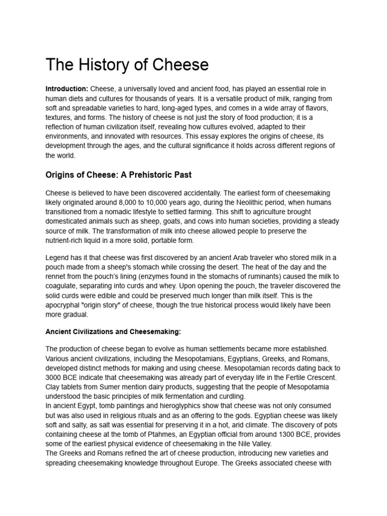 The History of Cheese | PDF | Cheese | Travel