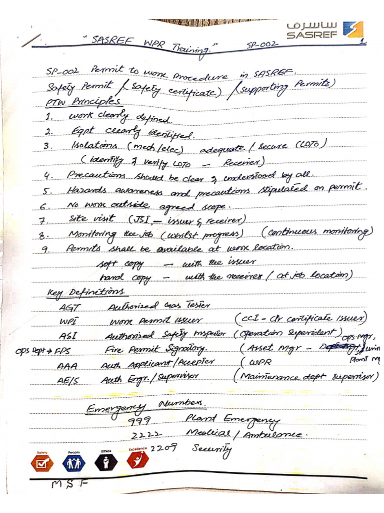 SASREF WPR Notes | PDF