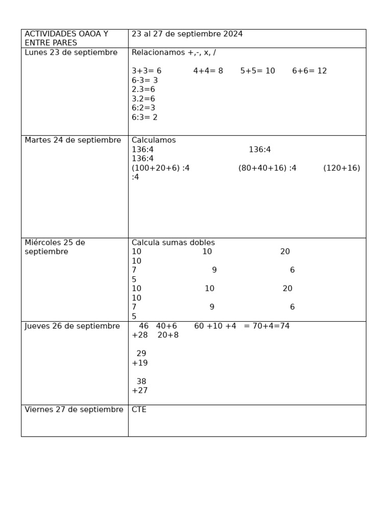 Actividades Oaoa y Entre Pares 23 Al 27 de Septiembre | PDF | Ajedrez