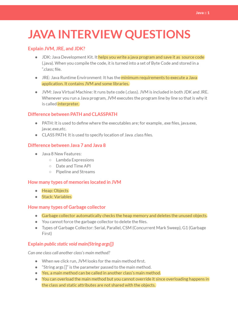 2.interview Prep - JAVA | PDF