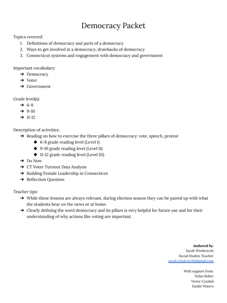 Democracy Packet | PDF