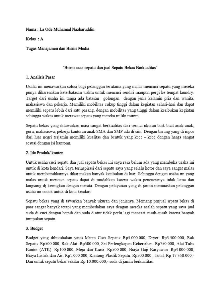 La Ode Muh - Nazharuddin 030 - Tugas Manajemen Dan Bisnis Media | PDF