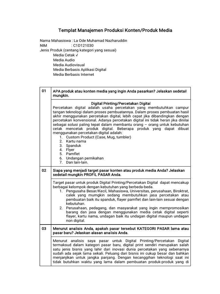 La Ode Muh. Nazharuddin C1D121030 | PDF