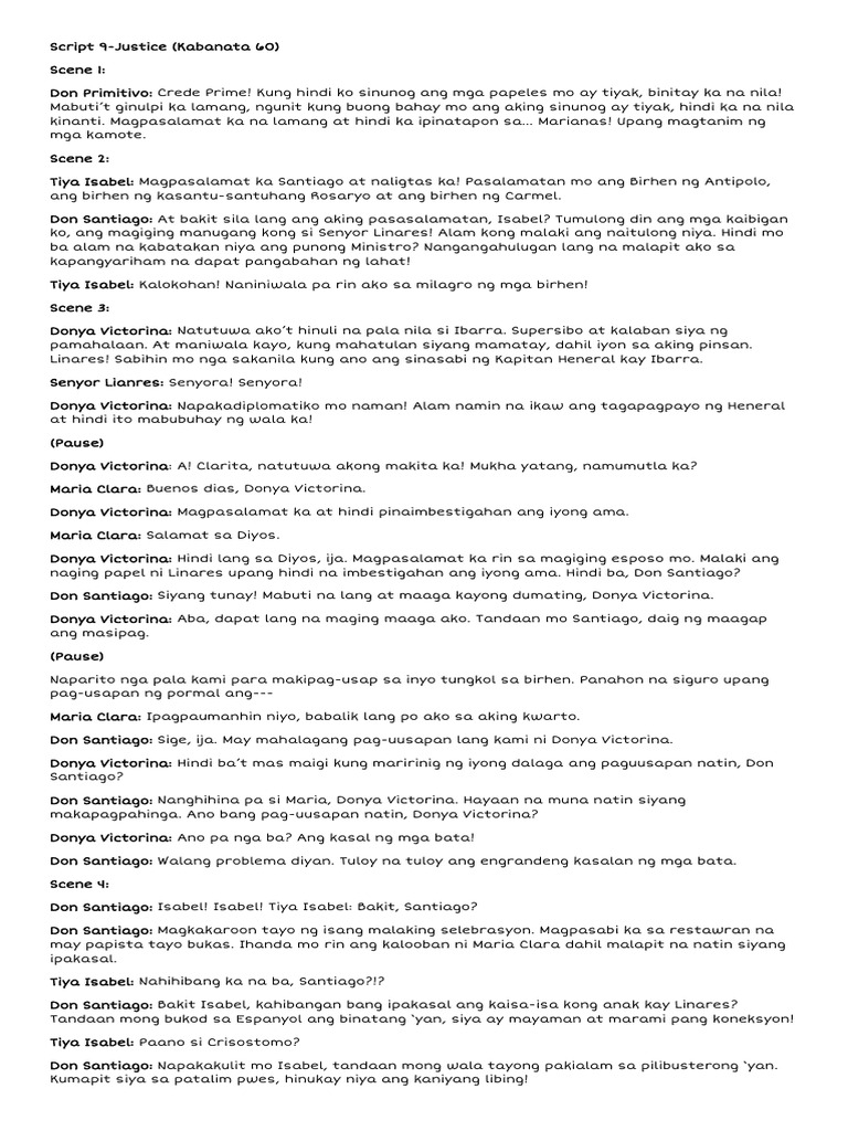 Noli Me Tangere Kabanata 61 Script | PDF