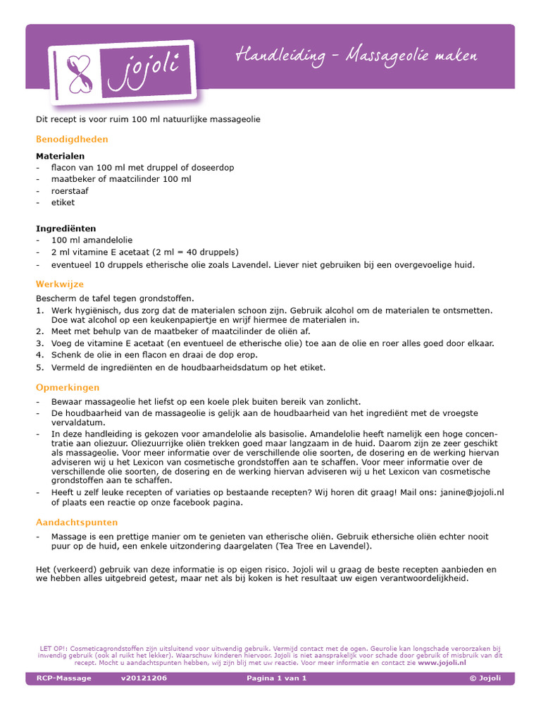 Recept Massage v2 | PDF