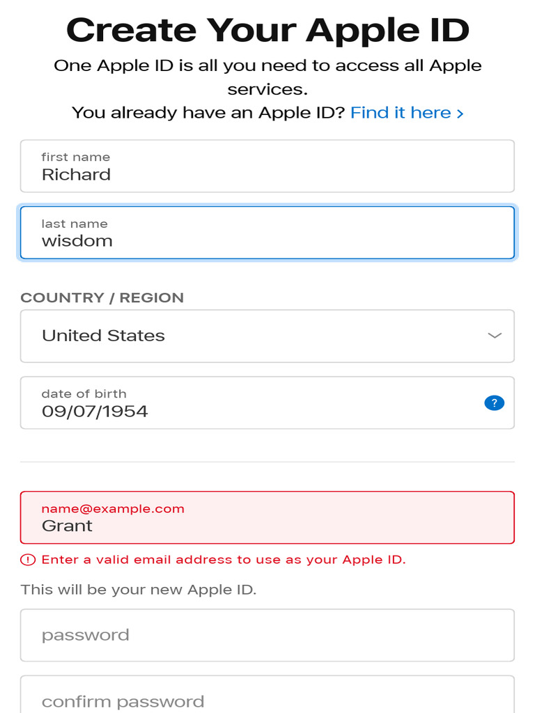 Create Your Apple ID - Apple (UK) | PDF