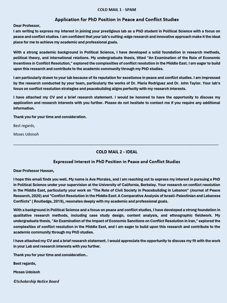 Cold Mail Examples | PDF