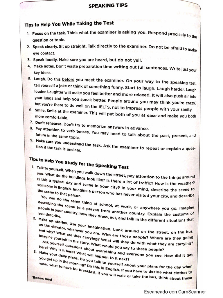 Speaking Tips | PDF