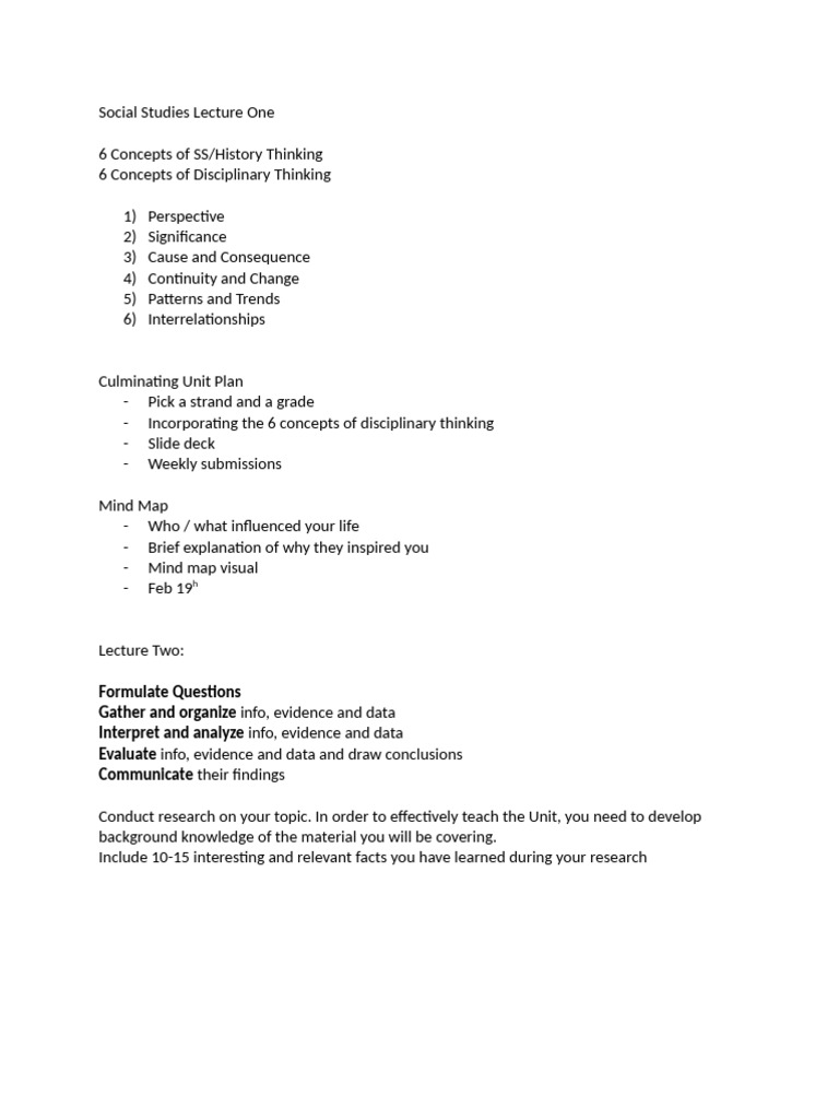 Social Studies-History-Geo Lecture One and Two | PDF