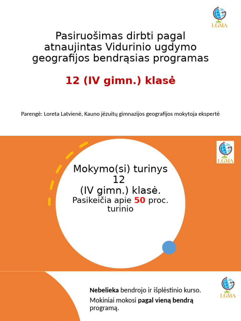 LGMA 12 Kl. Atnaujintas BUP Turinys | PDF