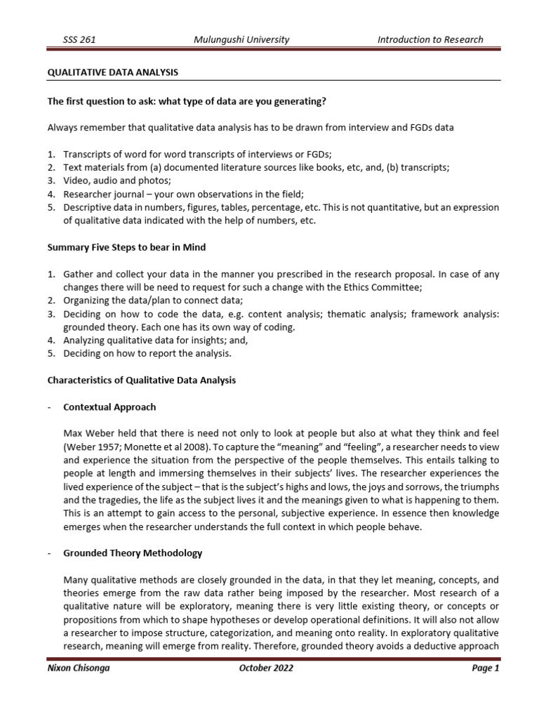Qualitative Data Analysis | PDF