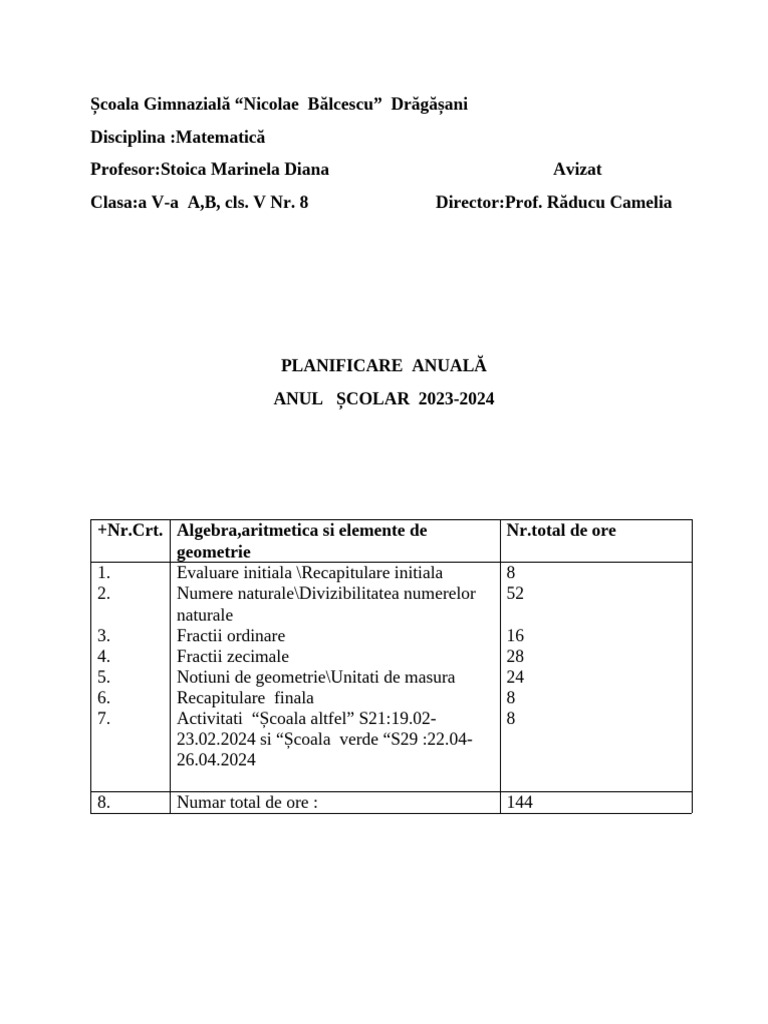 Planif Cls 5 2023-2024 Module | PDF