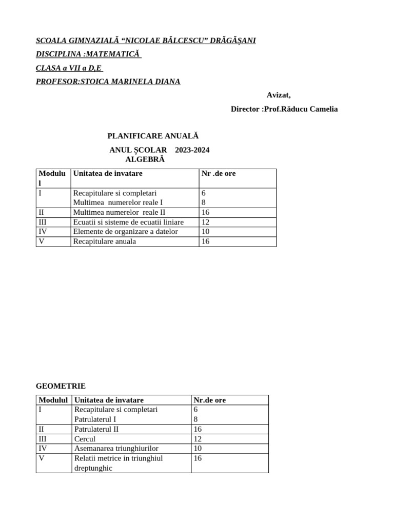 Planif Cls 7 Pe Module 2023-2024 | PDF