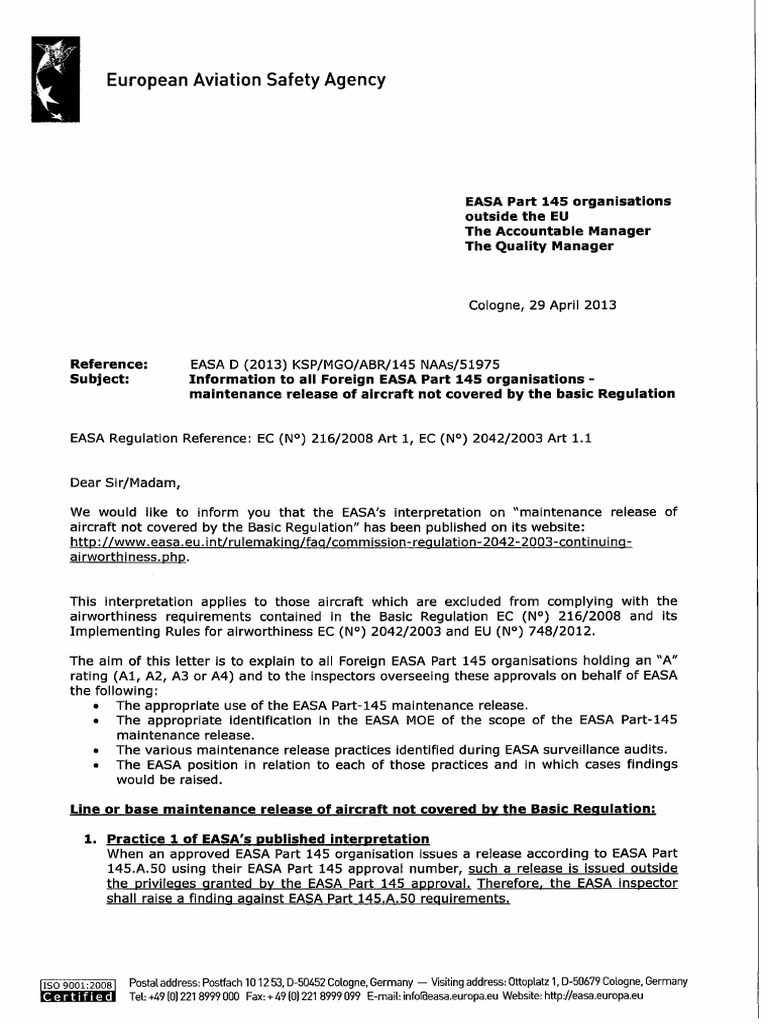 Approvals and Standardisation Organisation Approvals Docs Part 145 ...