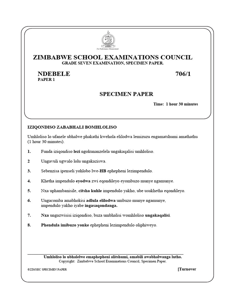 706q01 Specimen Paper | PDF