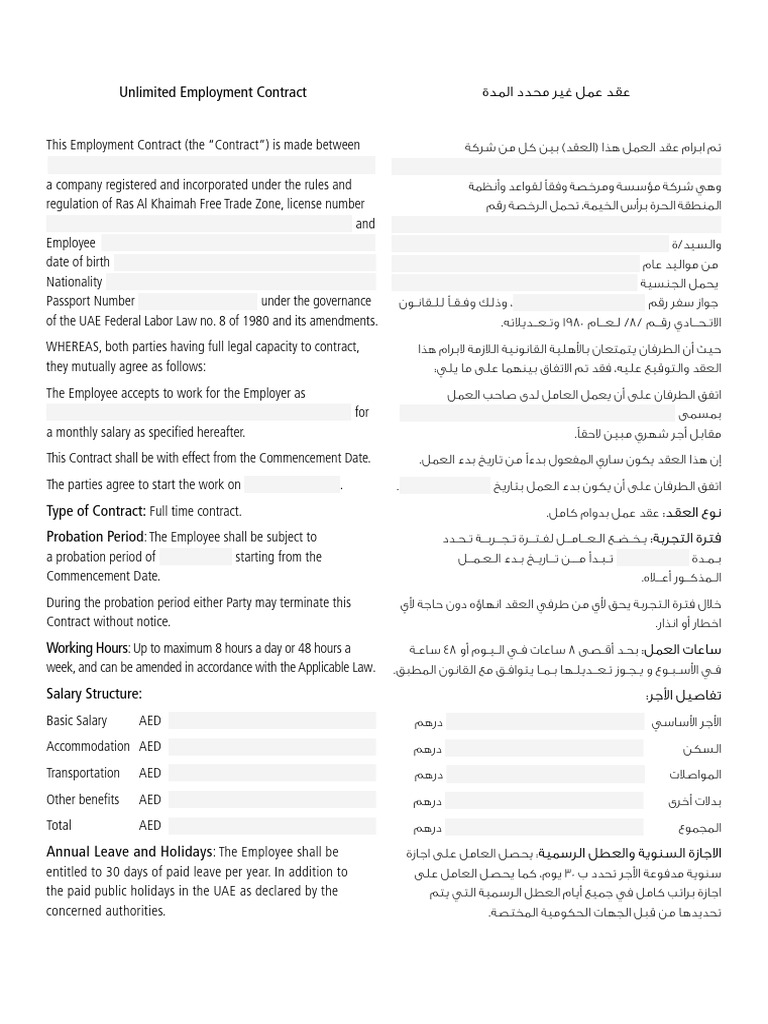 RAK FZ - Unlimited - Employment - Contract - Interactive | PDF ...