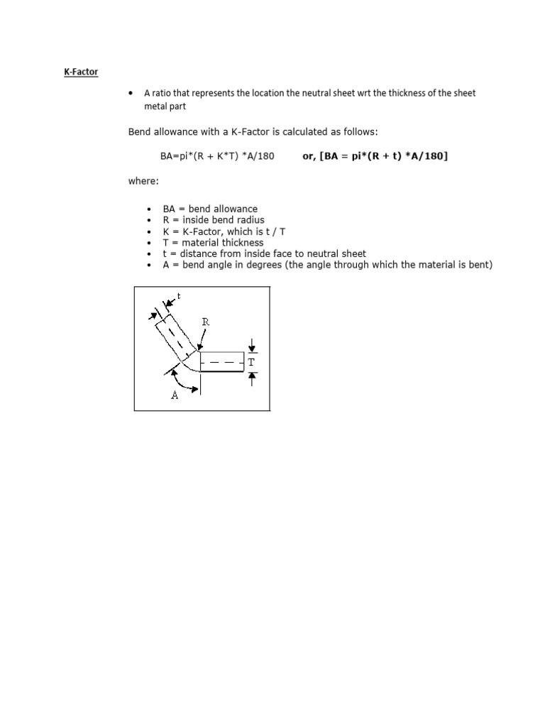 Understanding K-Factor in Sheet Metal | PDF