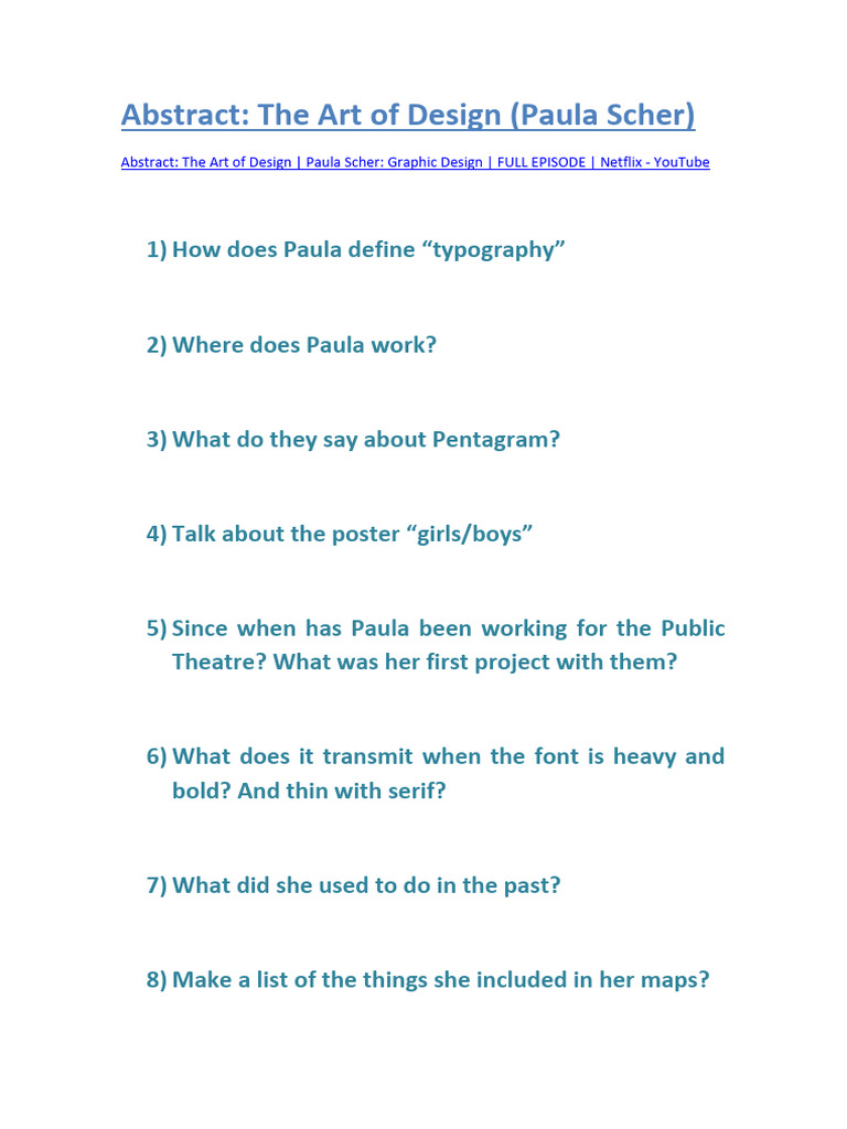Abstract - The Art of Design - Questions | PDF