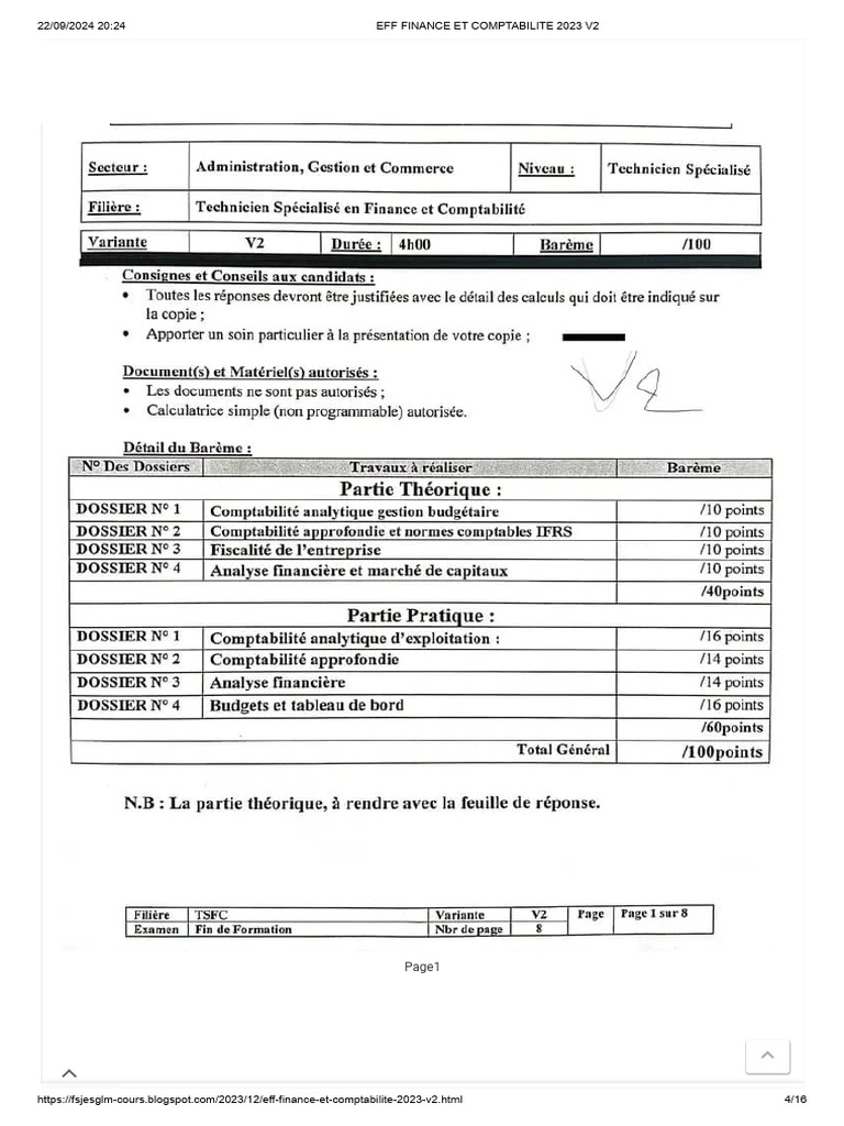 Eff Finance Et Comptabilite 2023 v2 | PDF