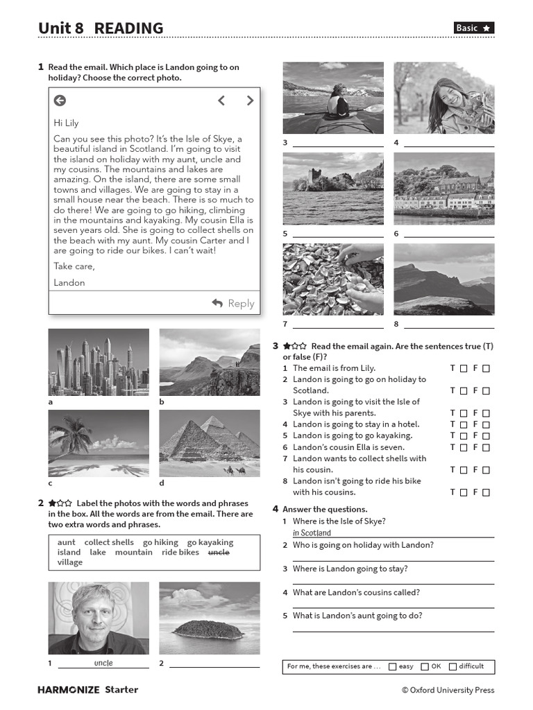 Harmonize ST TRM Reading Unit 8 Worksheets 2 | PDF