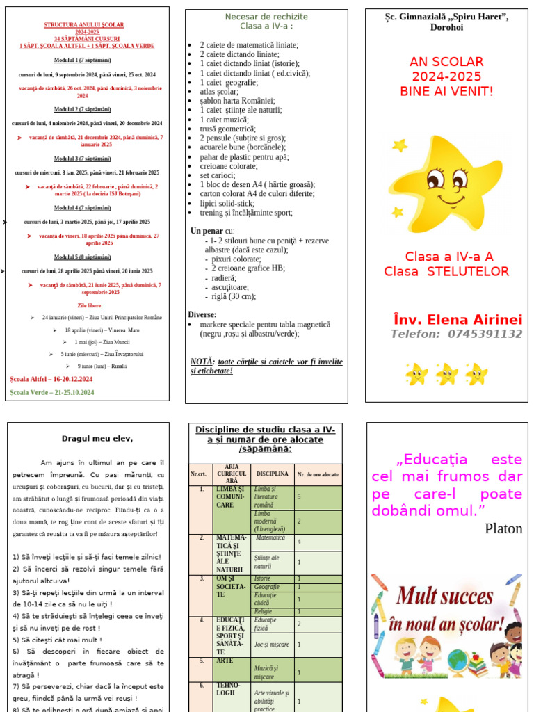 Pliant An Scolar 20242025 | PDF