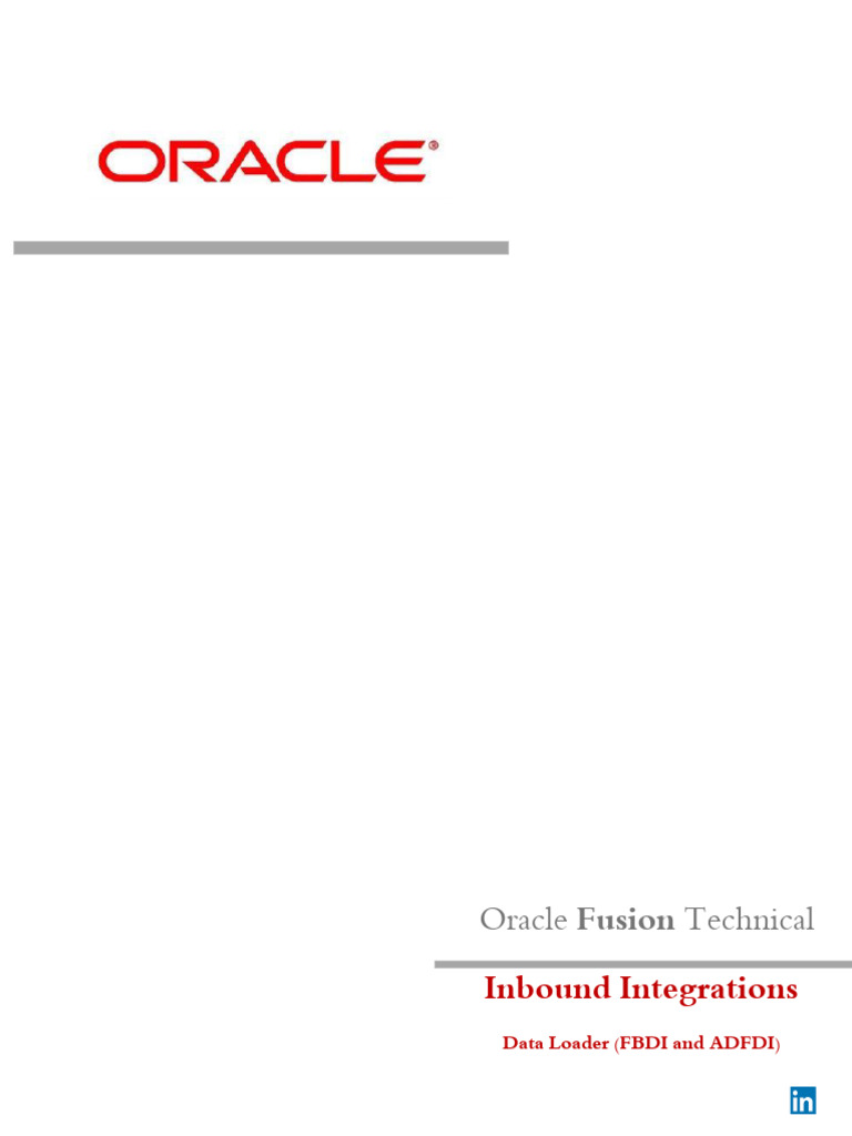 Inbound Integrations FBDI ADFDI | PDF