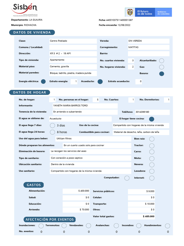 Descargar Ficha Sisben | PDF