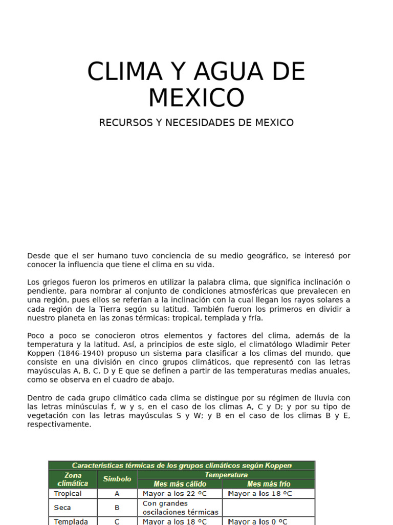 Clima de Mexico | PDF