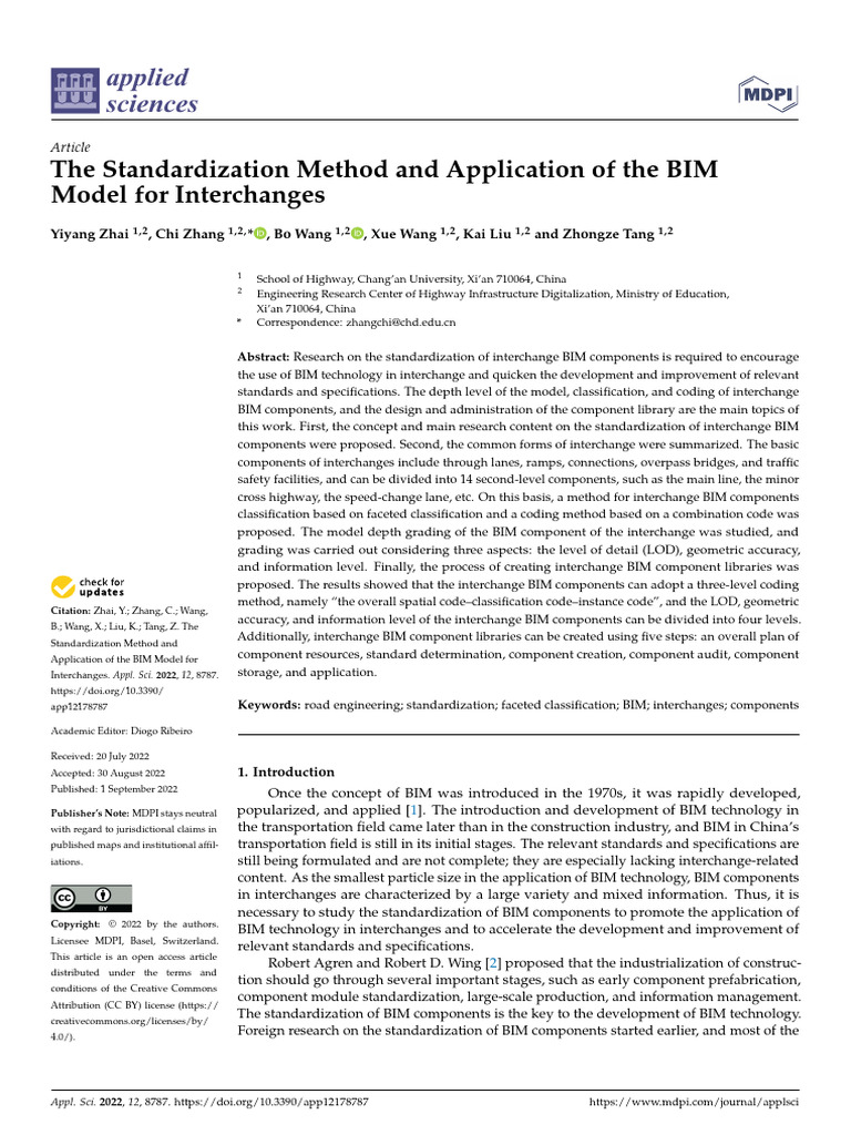The Standardization Method and Application of The BIM Model For Interchanges | PDF