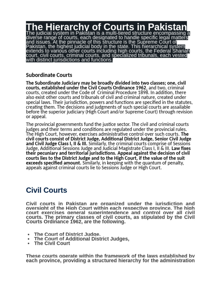 Hierarchy of Civil Courts | PDF | State Court (United States) | Judge