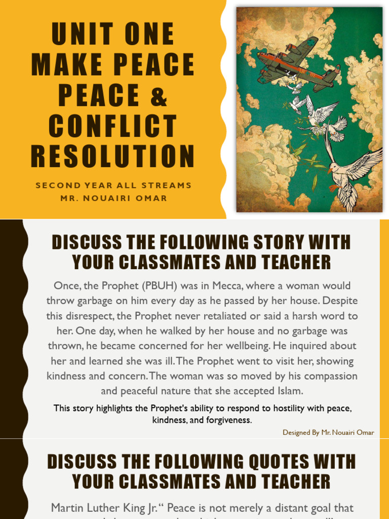 ELT - MR Nouairi Omar - Unit One - Make Peace - Intro | PDF