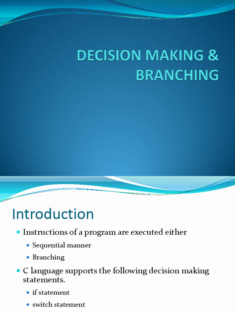 4 - Decision Making and Branching in C Program | PDF
